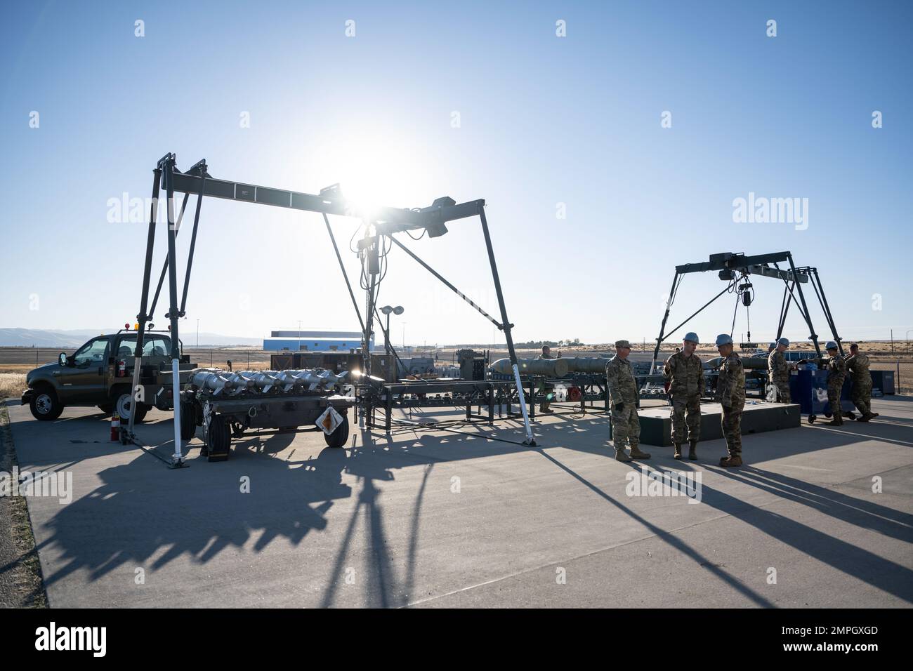 Munitions Systems Airmen with the 124th Munitions Flight assemble a GBU ...