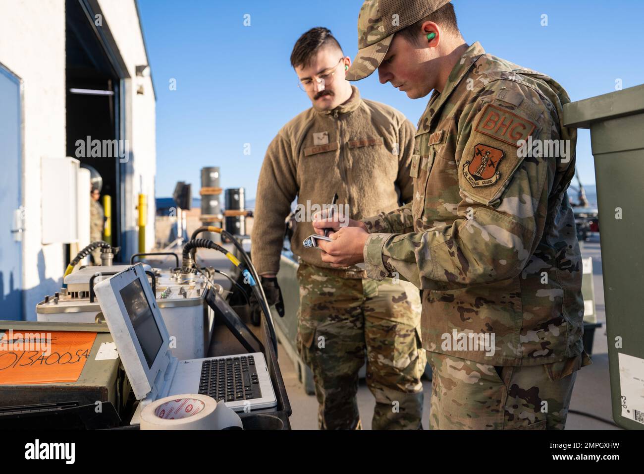 Staff Sgt. Mark Fittante and Senior Airman Sebastian Clancy, munitions ...