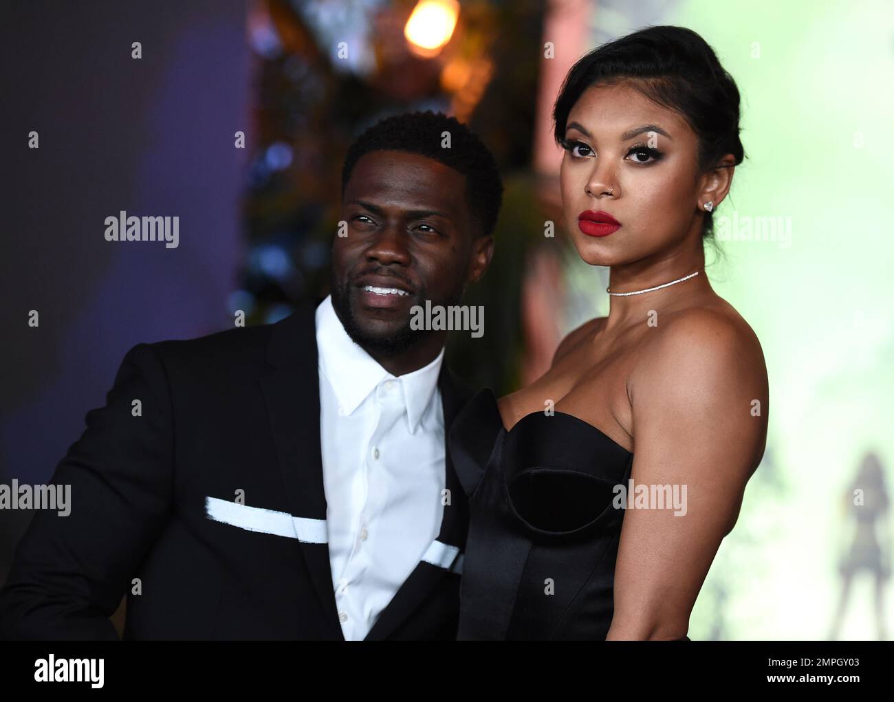 Kevin Hart and Eniko Parrish arrive at the Los Angeles premiere of ...