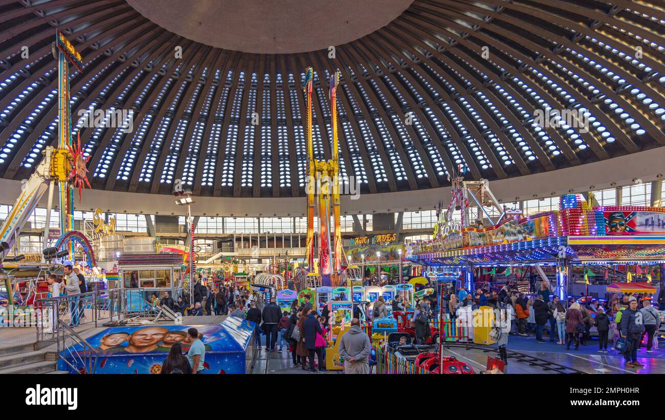 Belgrade, Serbia - December 25, 2022: Crowd of People at Amusement Park ...