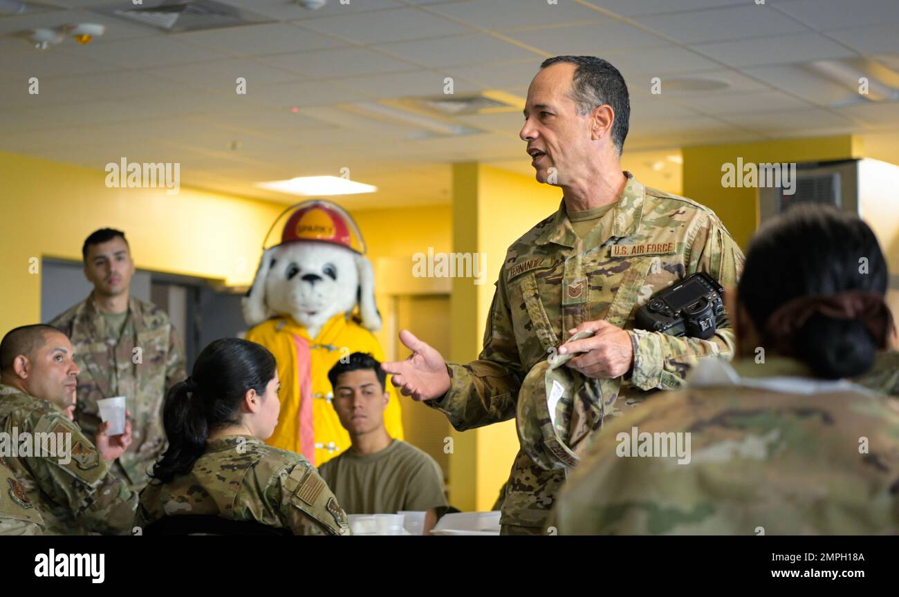 U.S. Air Force Tech. Sgt. Eric Fernandez, the chief of fire prevention ...