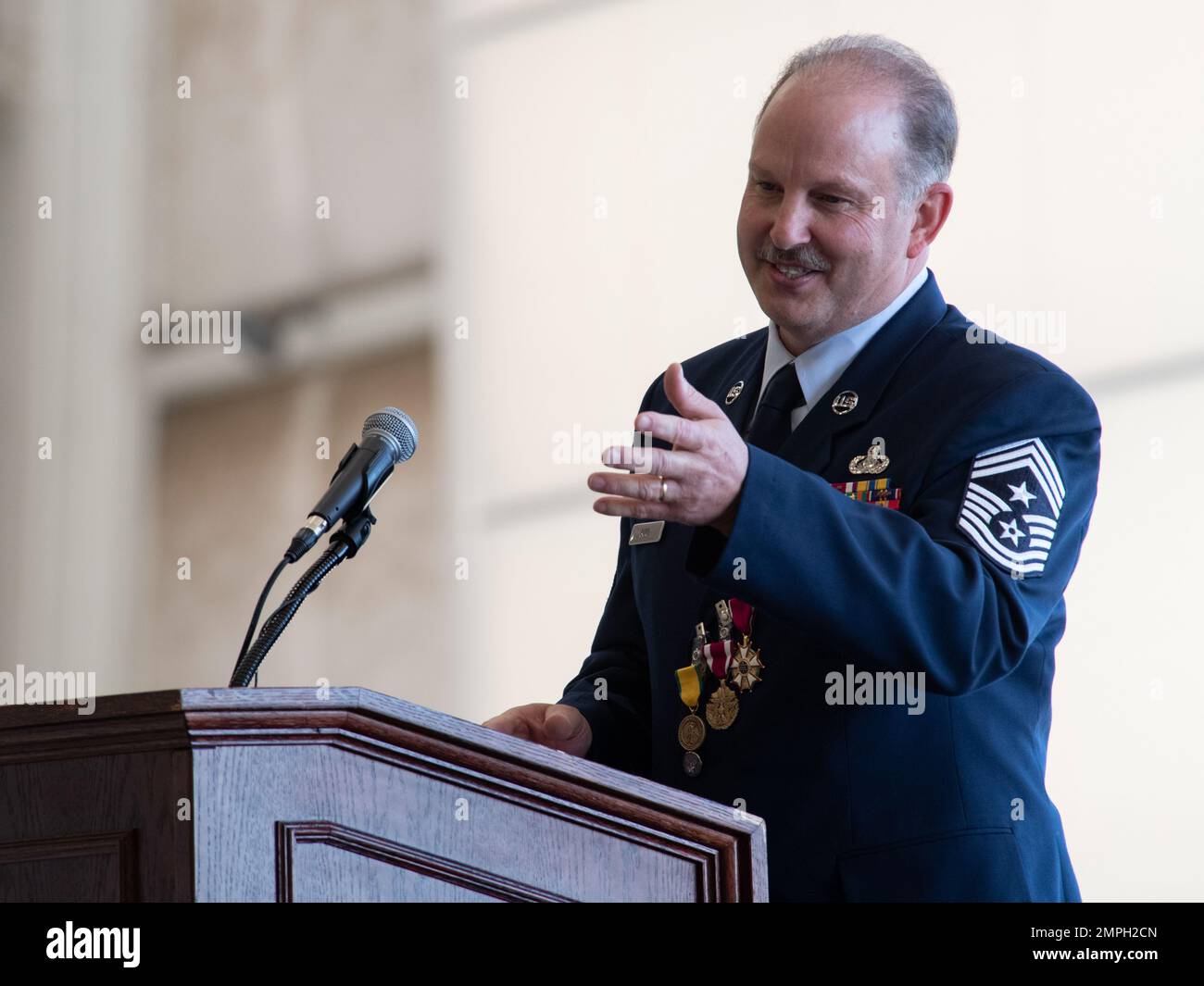 Washington Air National Guard Chief Master Sgt. Marvin Boyd delivers ...