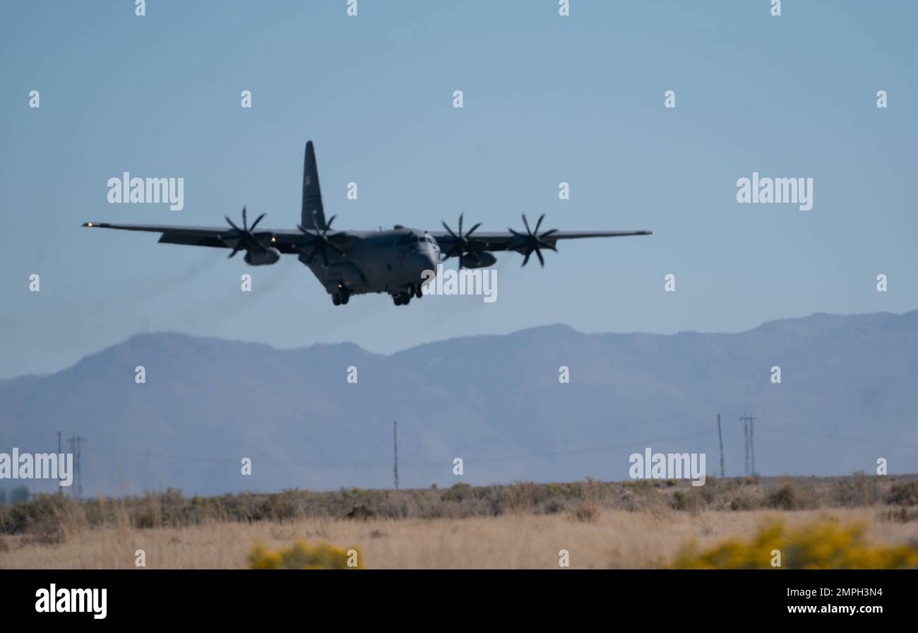 A Nevada Air National Guard C-130 Hercules aircraft conducts operations ...