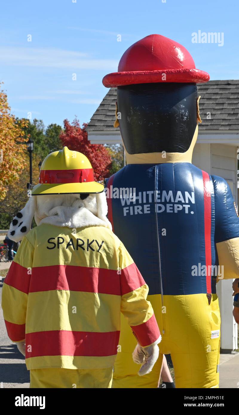 Sparky and the Whiteman Air Force Base Fire Department mascot walk ...