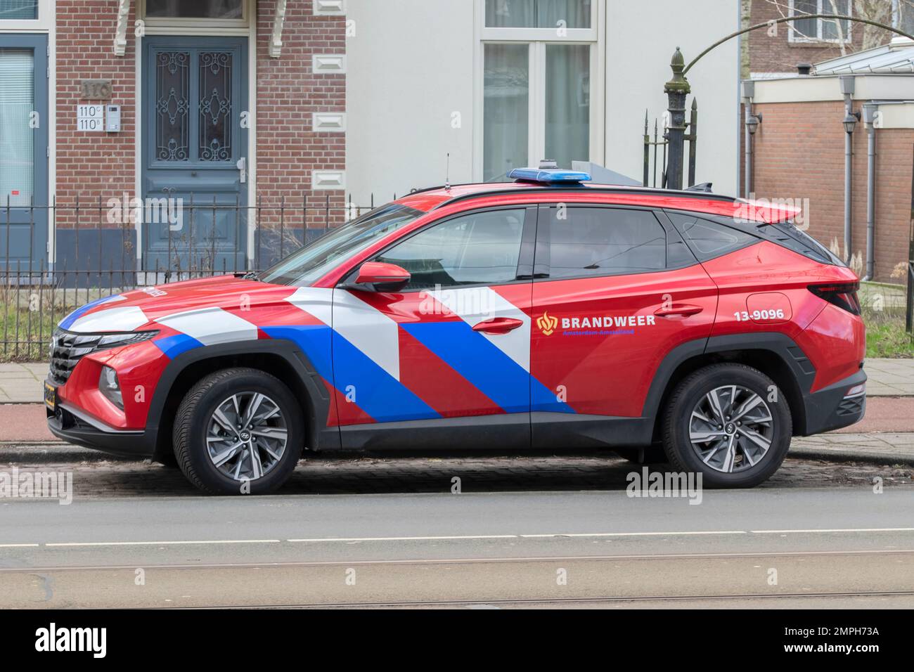 Side View Fire Department Car At Amsterdam The Netherlands 24-1-2023 ...