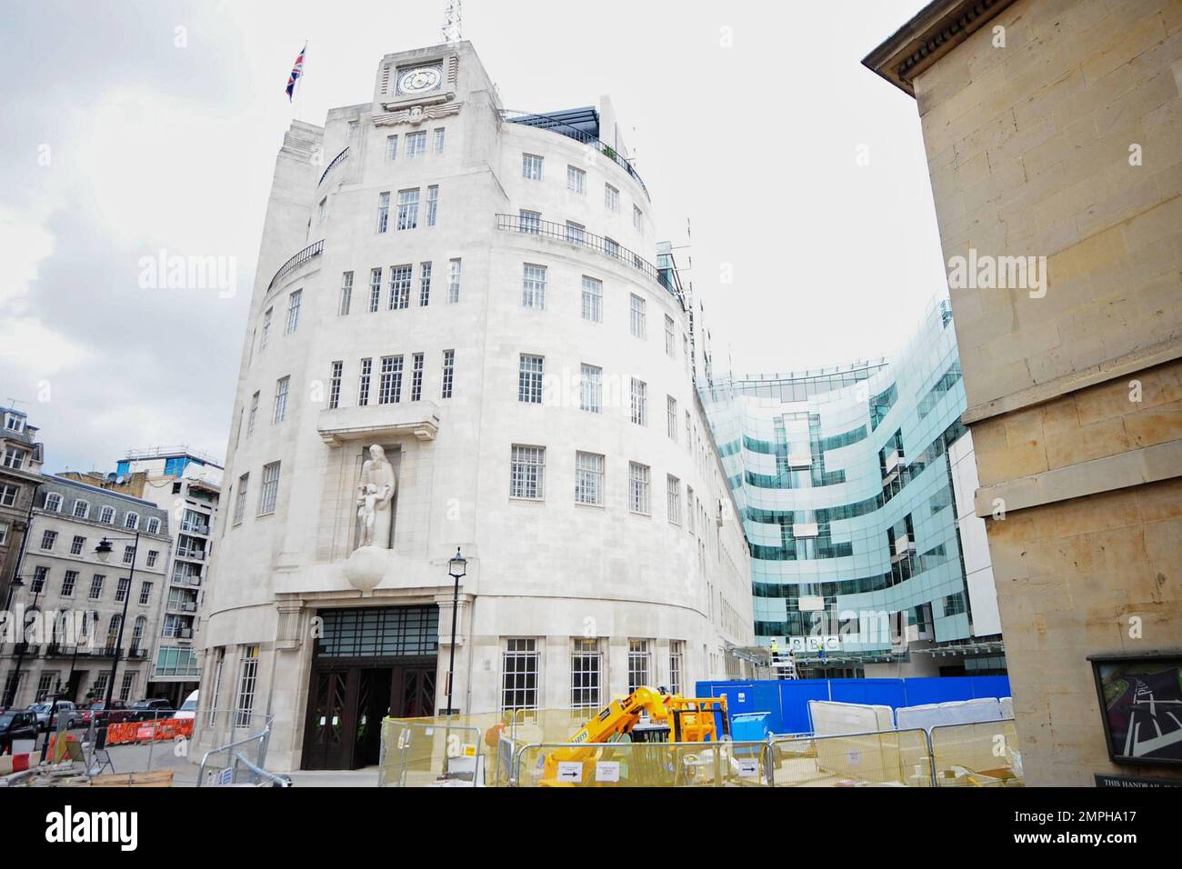 Exterior views of the Broadcasting House under renovation, home to the ...