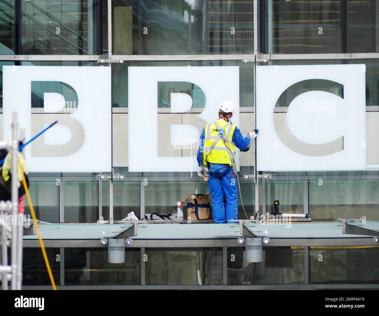 Exterior views of the Broadcasting House under renovation, home to the ...