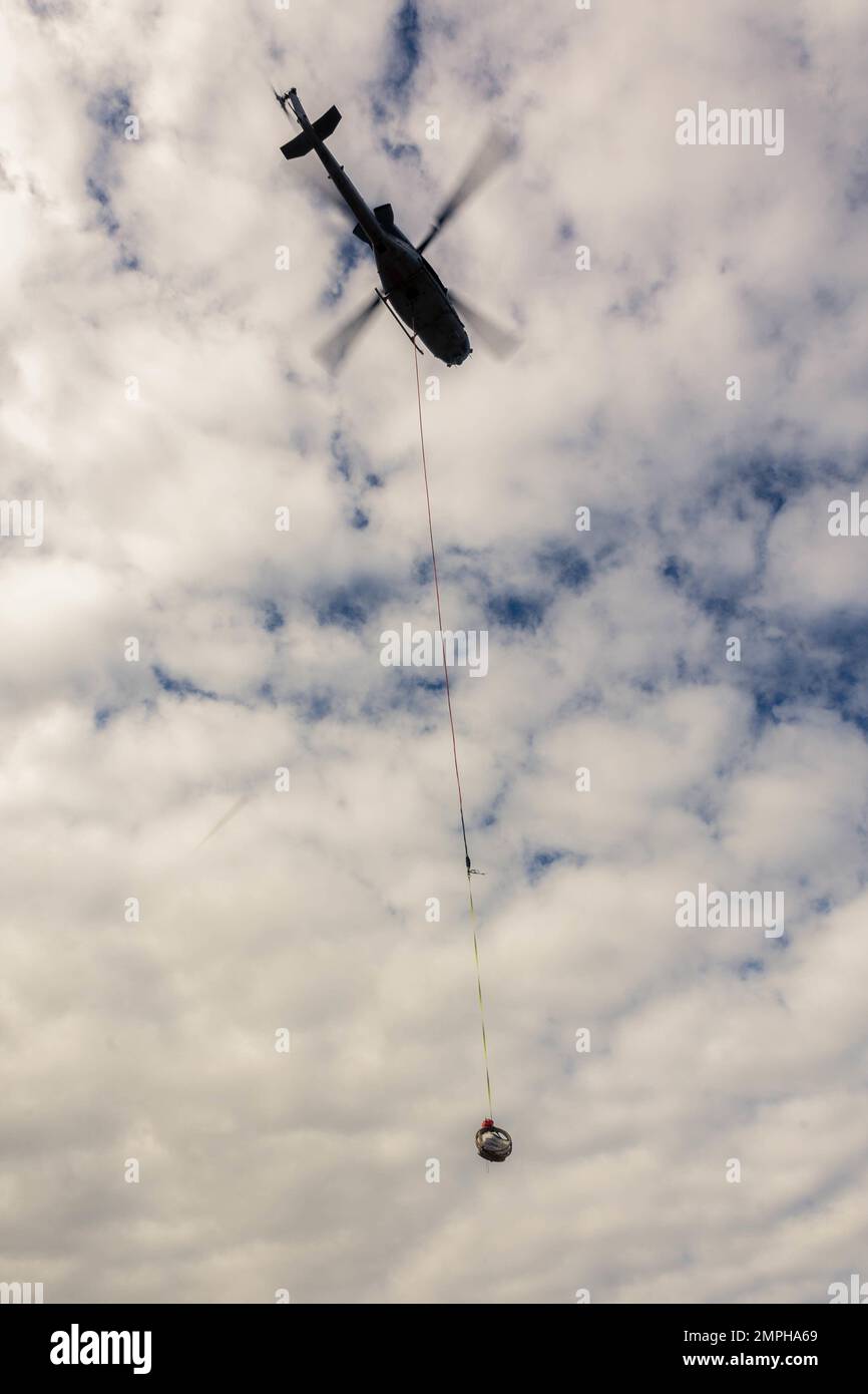 A UH-1Y Venom helicopter with Marine Light Attack Helicopter Training ...
