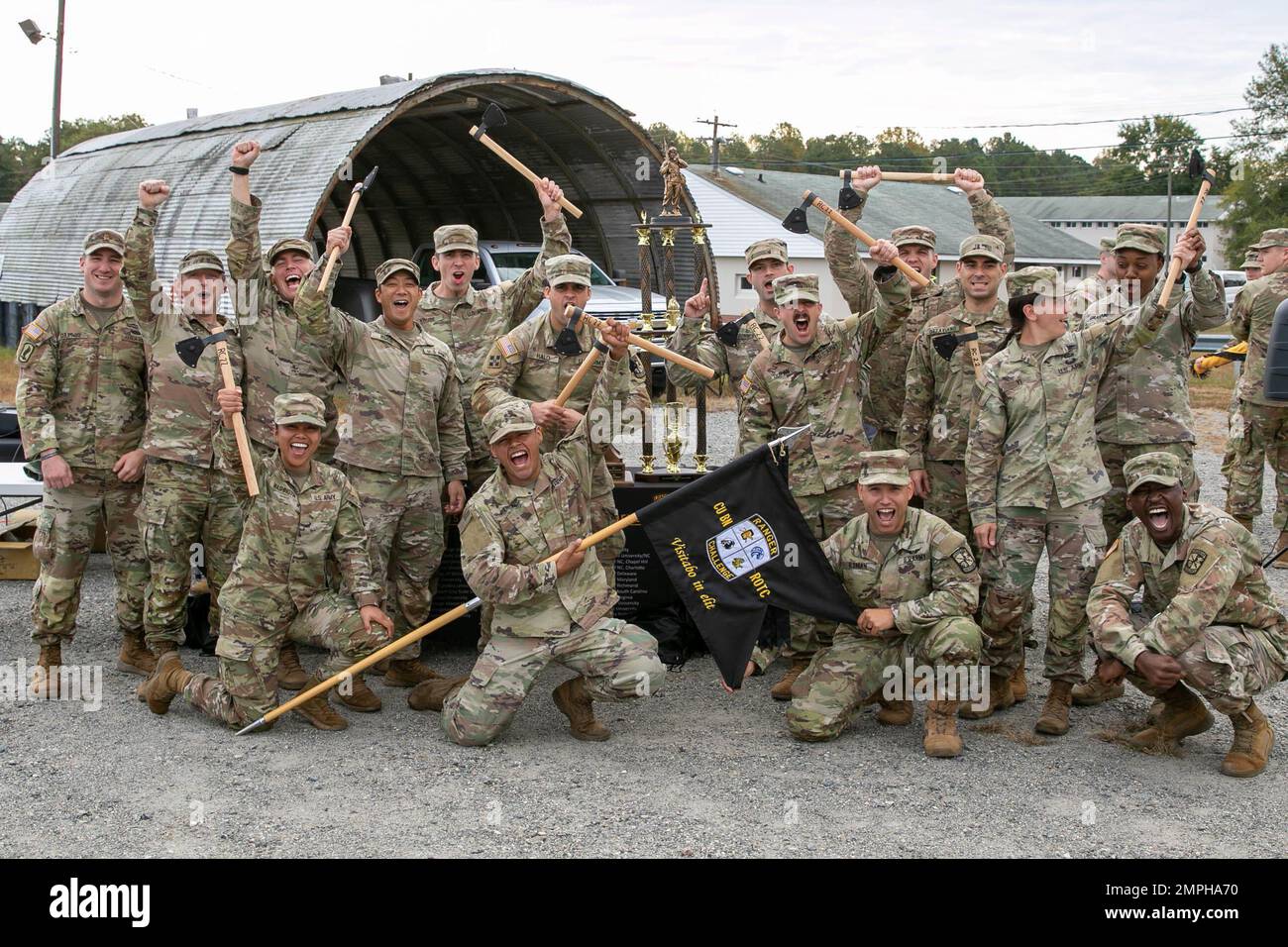 Cadets from Campbell Battalion celebrate their first place finish out ...