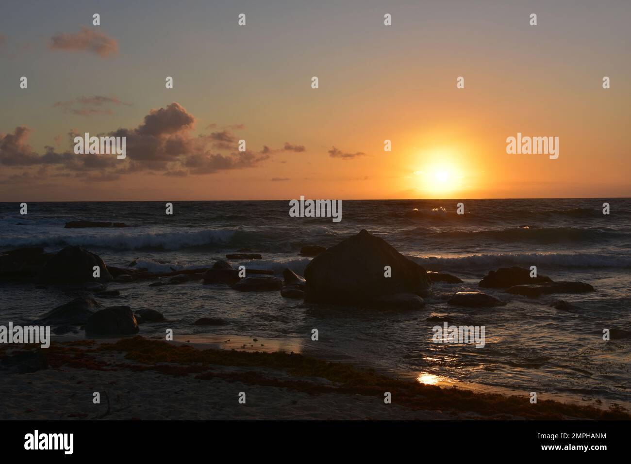 Beautiful scenic seascape at sunrise in the northern most point of ...