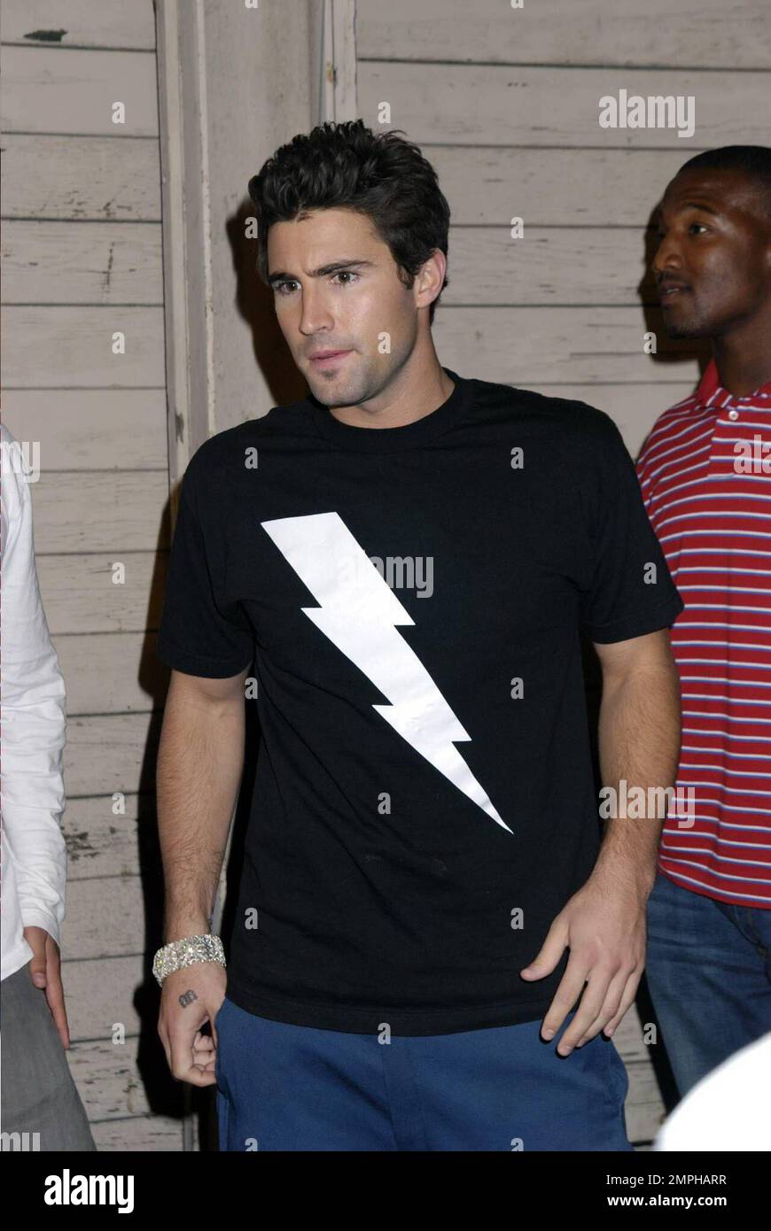 Something (probably female) catches "The Hills" stud Brody Jenner's eye as he makes his way into ...