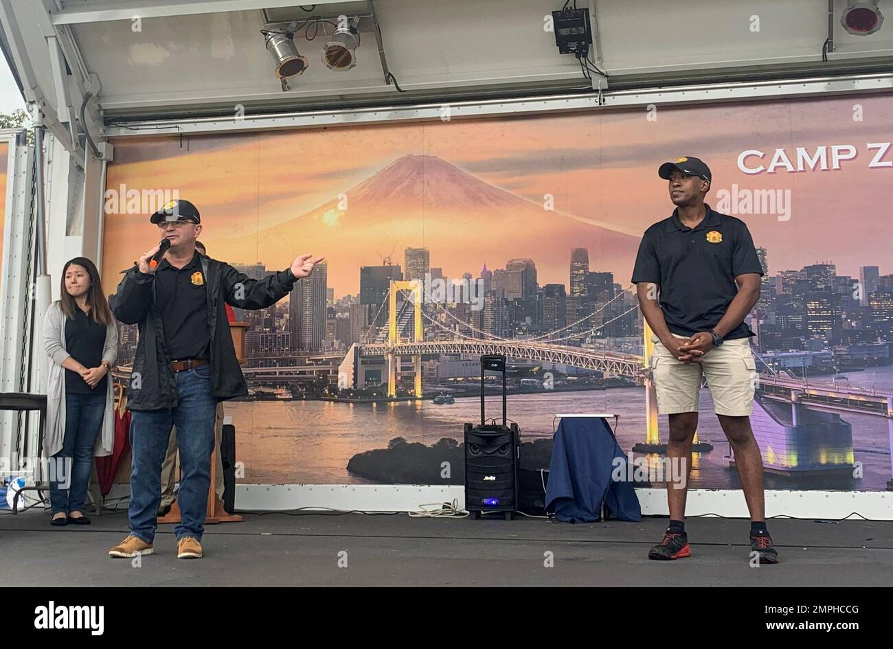 U.S. Army Garrison Commander Col. Christopher Tomlinson, left, and ...