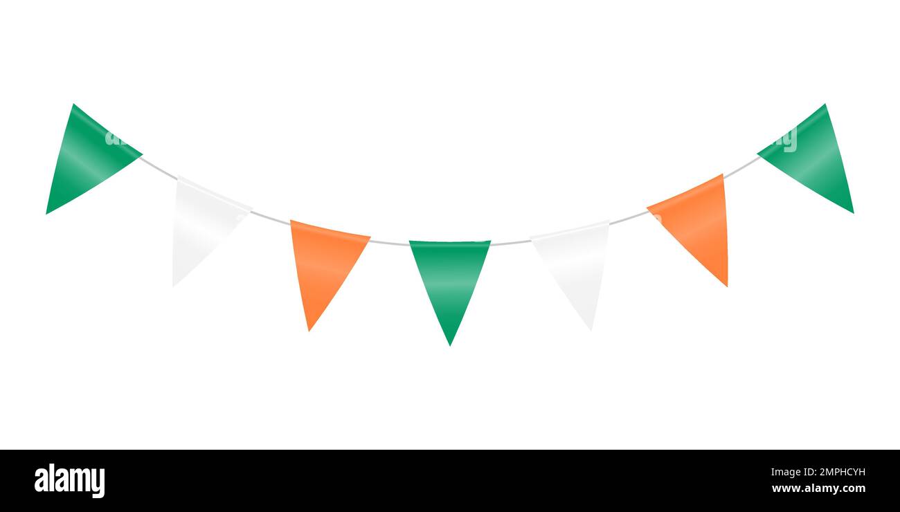 Garland with flags to decorate the holiday. Decor from colorful ...