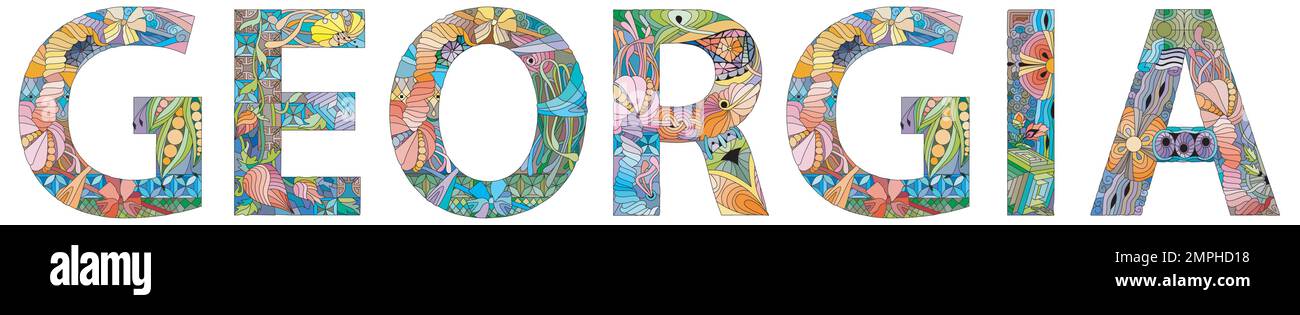 Georgia lettering Stock Vector Images - Alamy