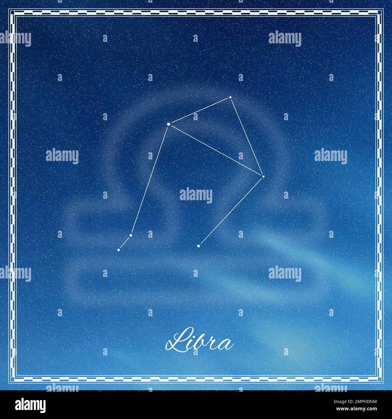 Libra zodiac sign, constellation lines, Libra symbol Stock Photo - Alamy