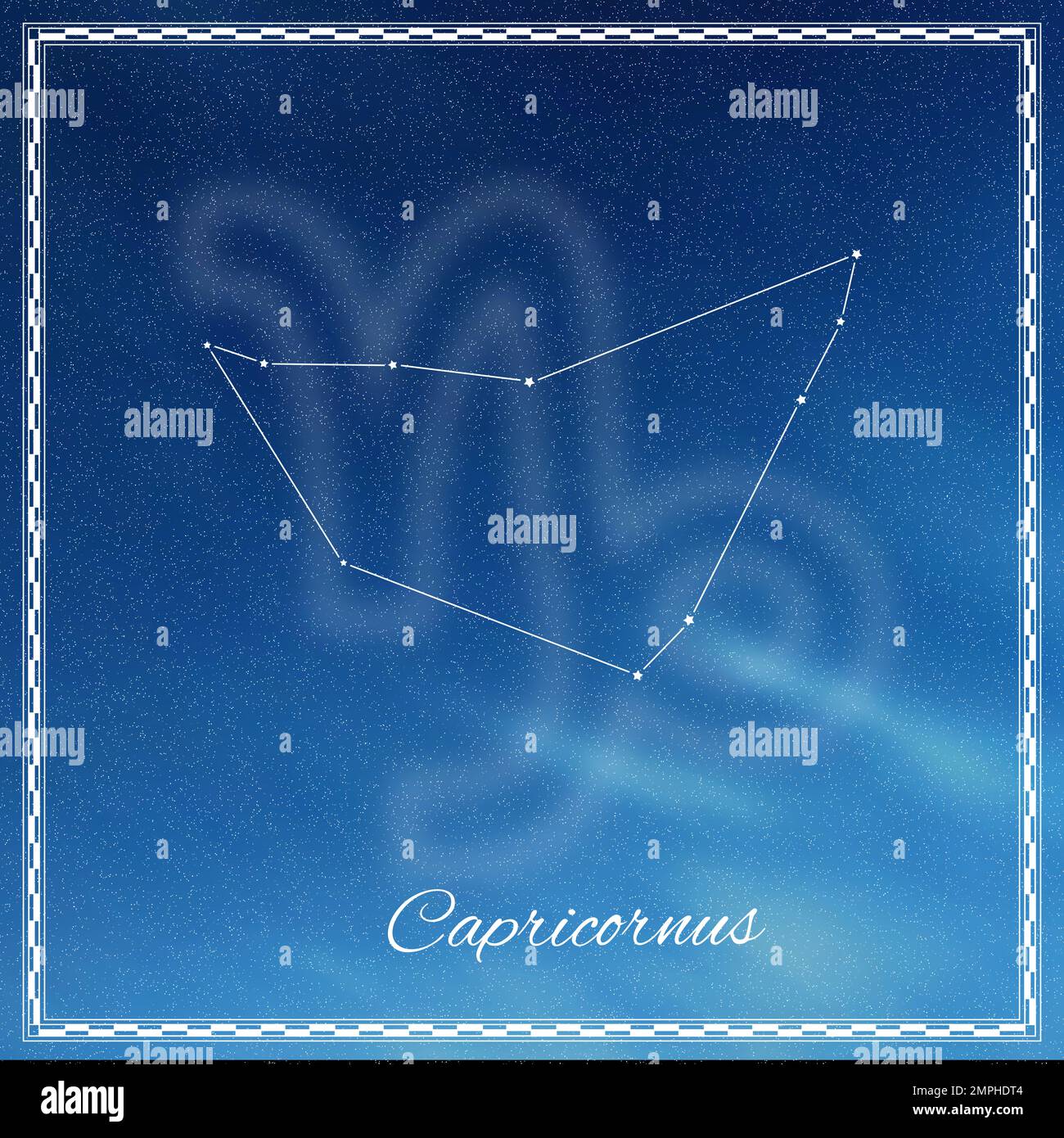 Capricorn zodiac sign, constellation lines, Capricorn symbol Stock ...