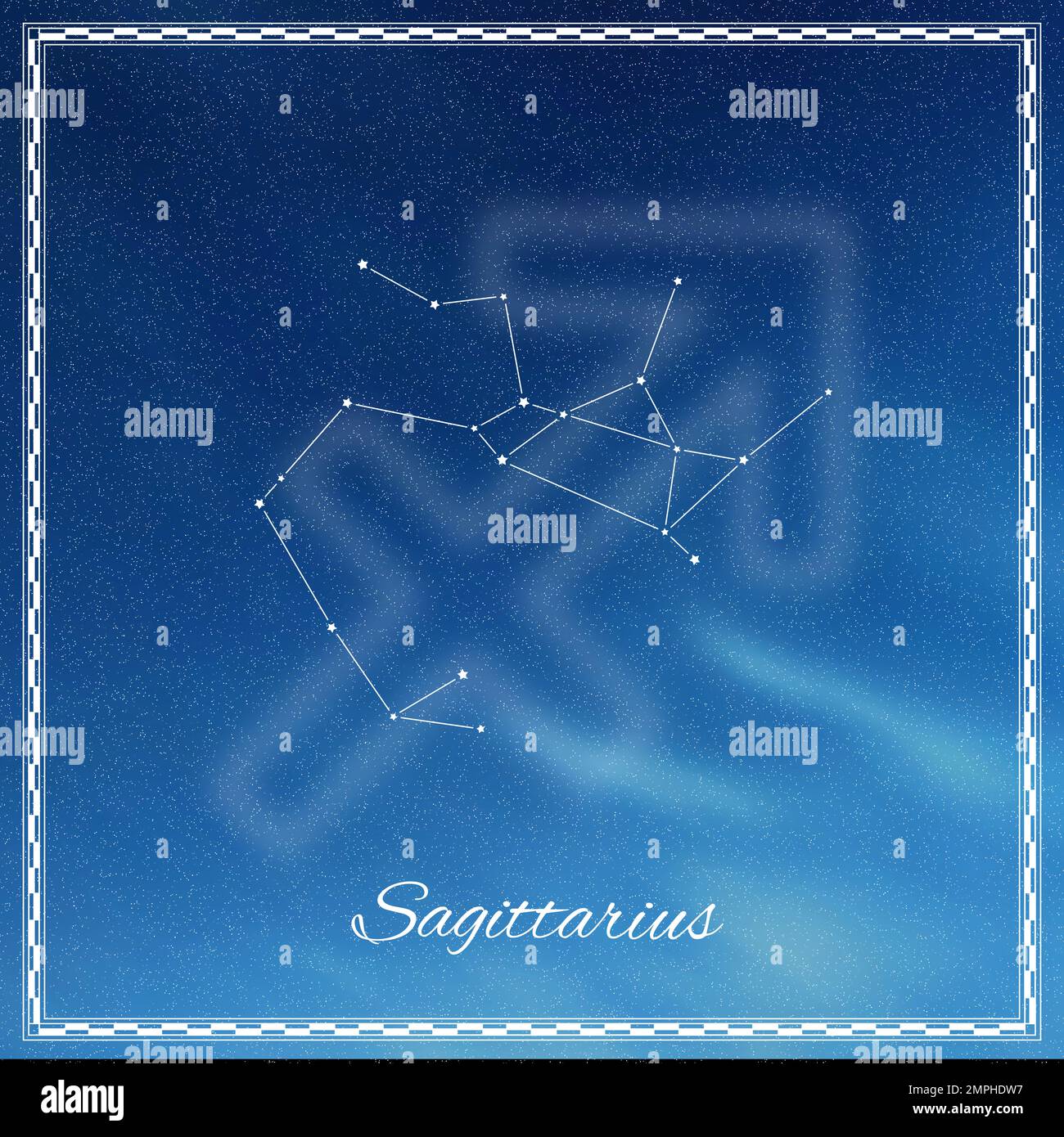 Sagittarius zodiac sign, constellation lines, Sagittarius symbol Stock ...