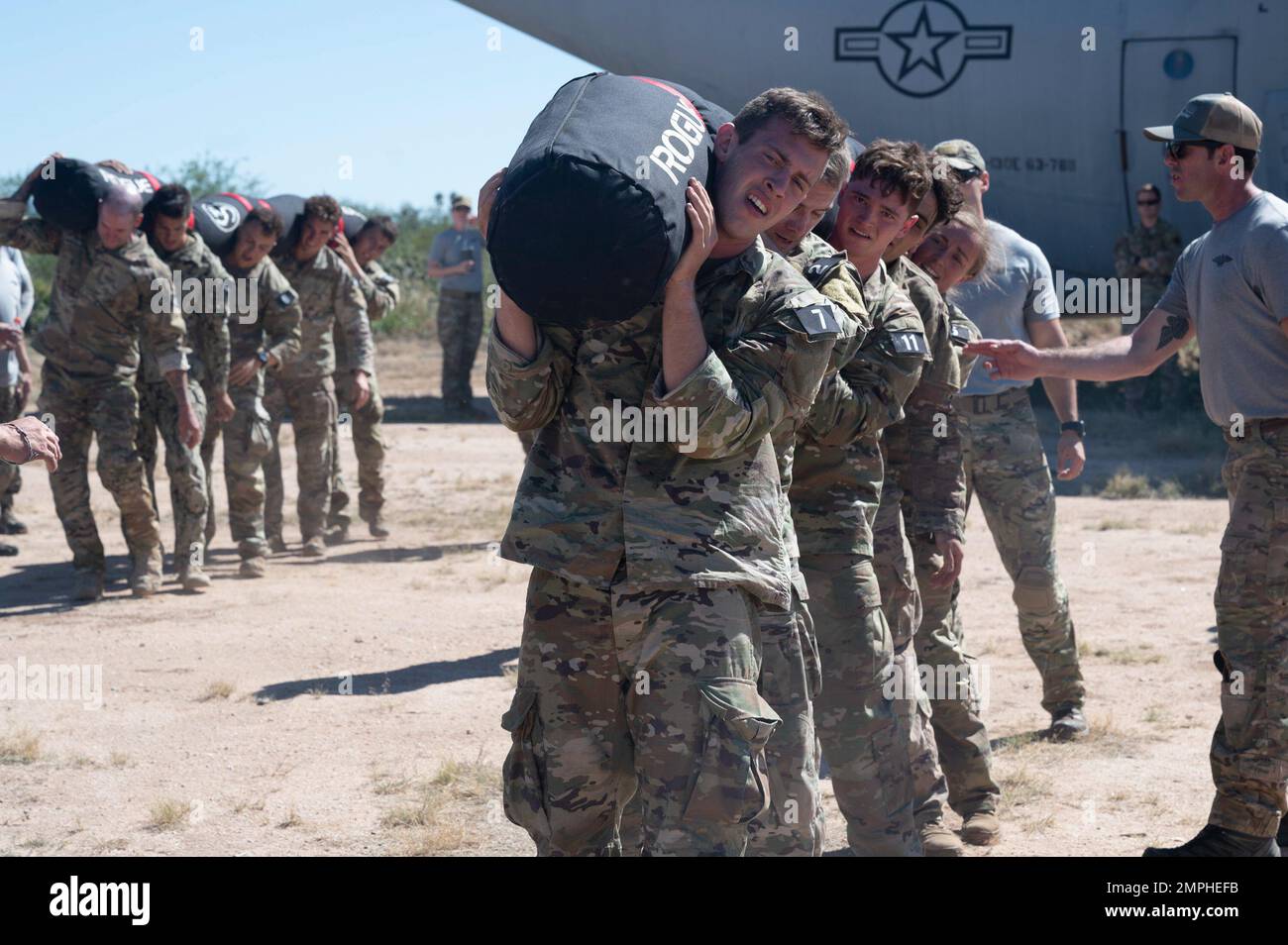 Combat rescue officer candidates participate in a “Monster Mash” during ...