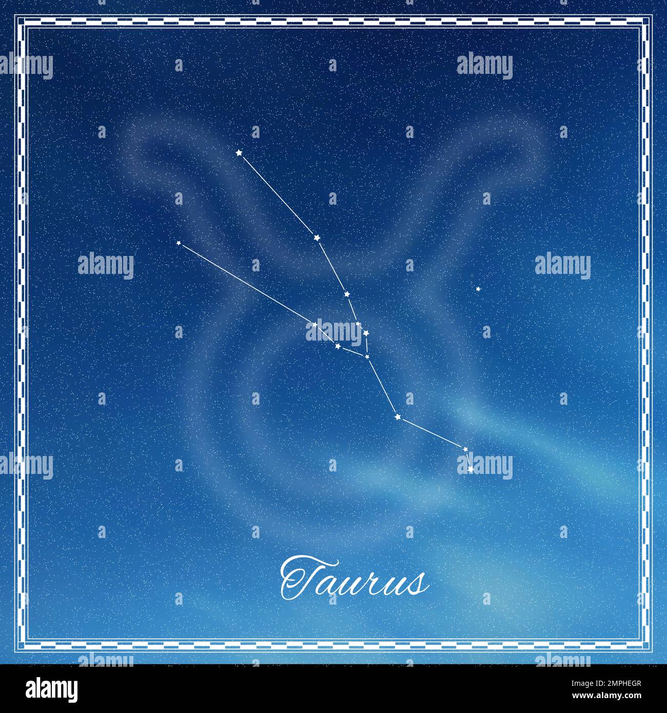 Taurus zodiac sign, constellation lines, Taurus symbol Stock Photo - Alamy
