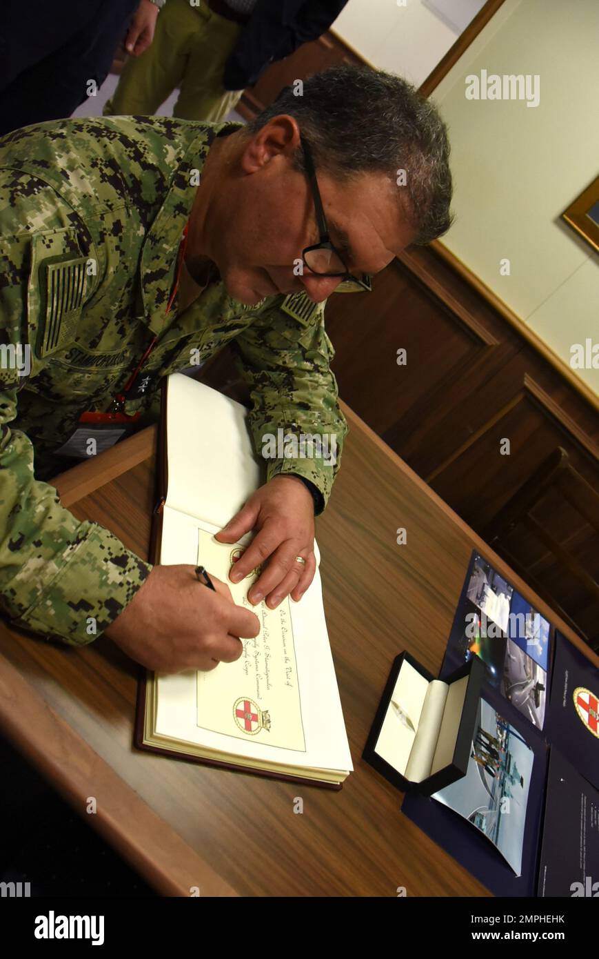 Rear Adm. Peter Stamatopoulos (fourth from right), Naval Supply Systems ...