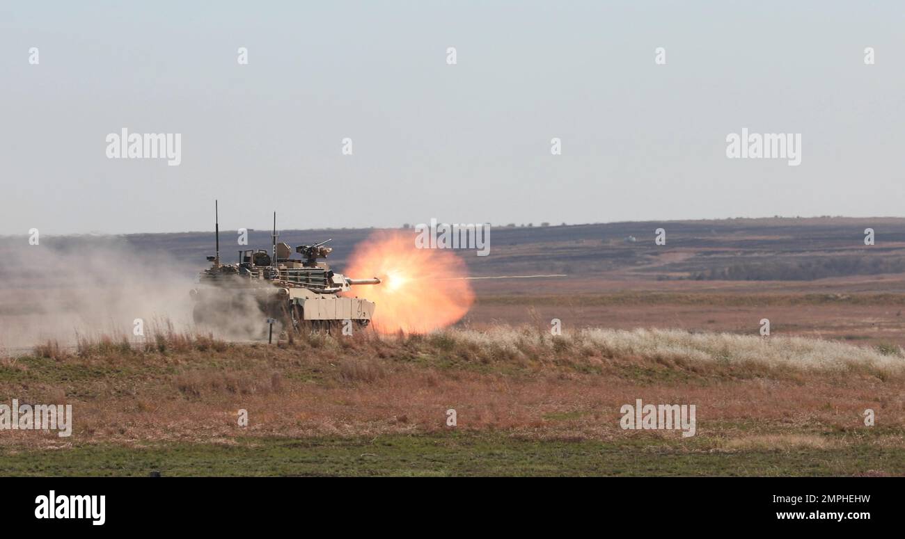 An M1A1 Abrams tank operated by Soldiers with the 2nd Battalion, 70th ...