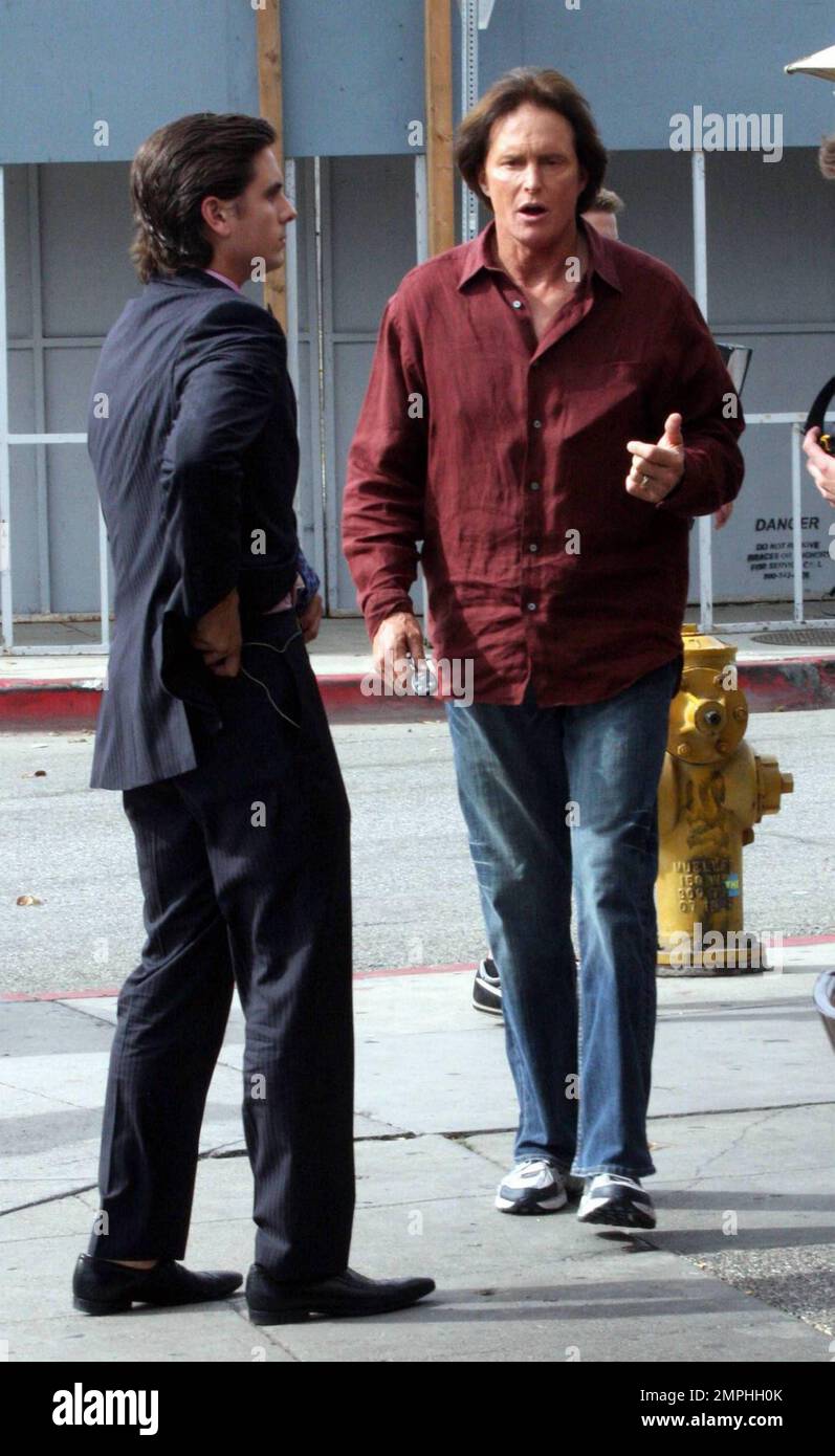 Bruce Jenner films a scene for his reality show at Toast in, Los ...