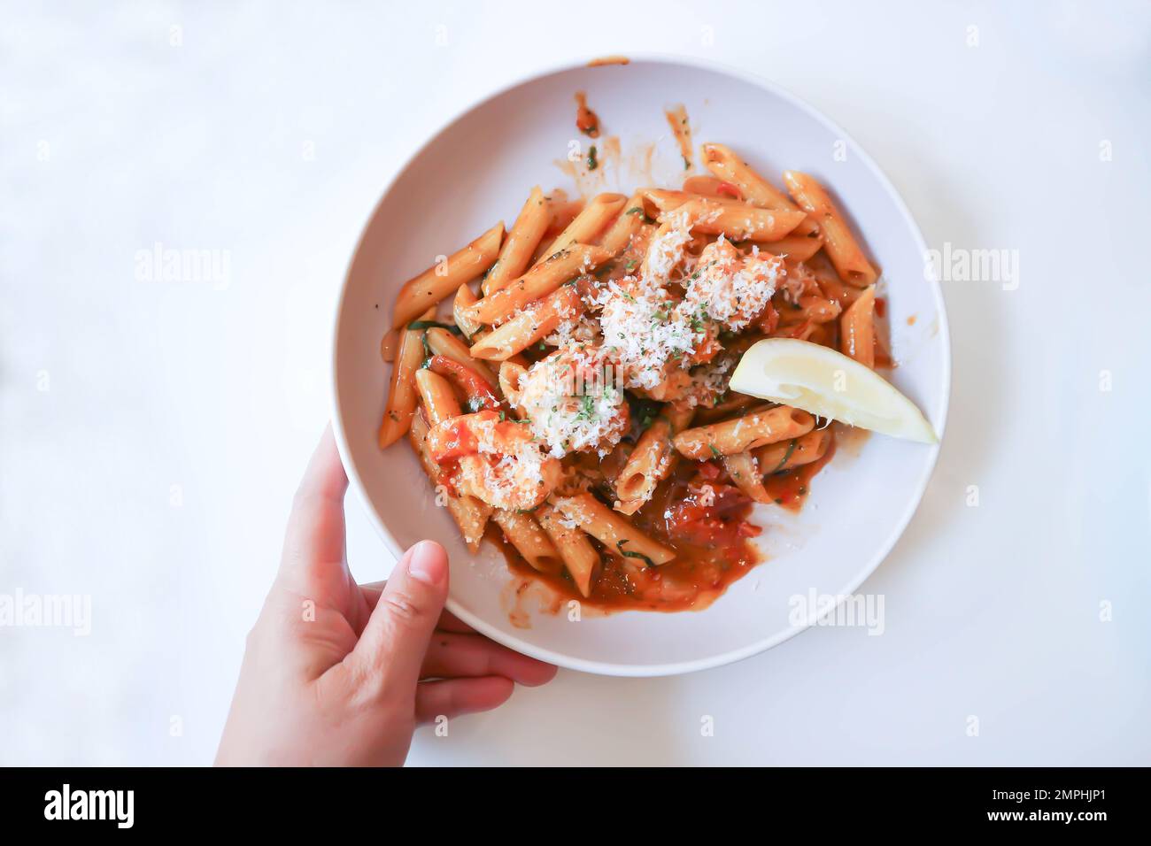 prawn pasta,prawn penne or shrimp pasta or penne prawn with tomato ...