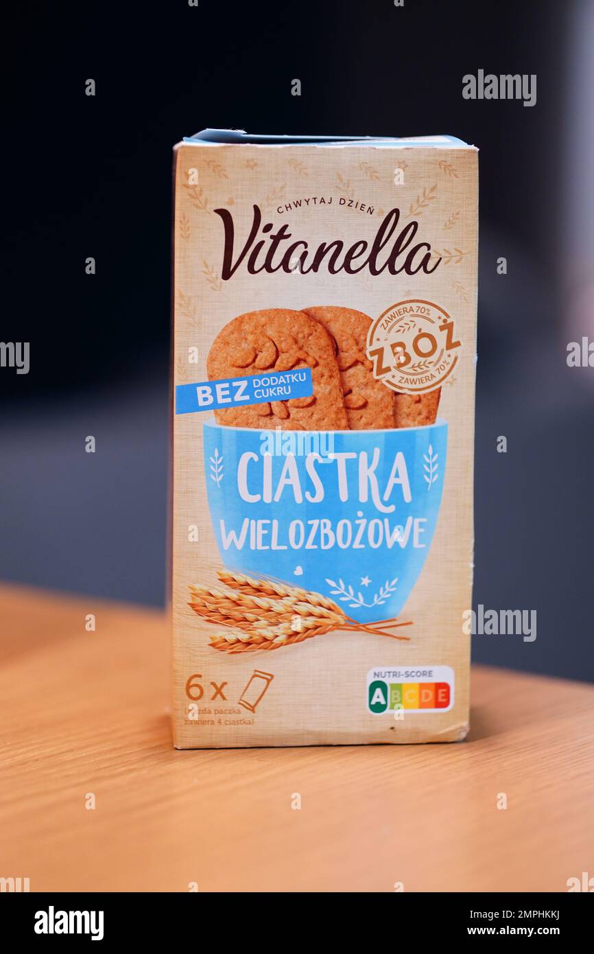 Polish Vitanella brand grain biscuits in a box Stock Photo - Alamy