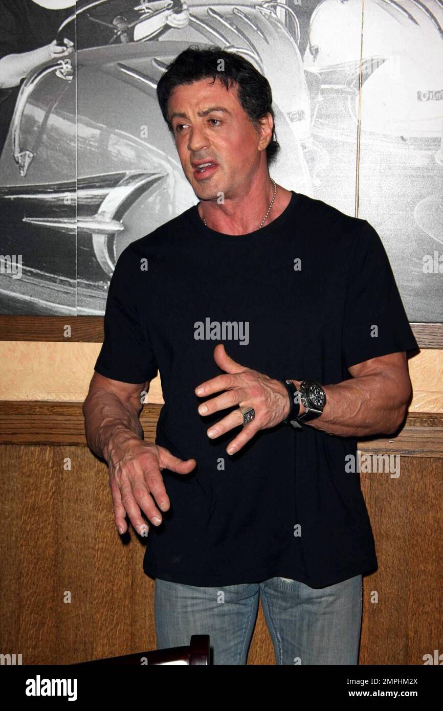 Planet Hollywood Shareholder Sylvester Stallone attends an event ...