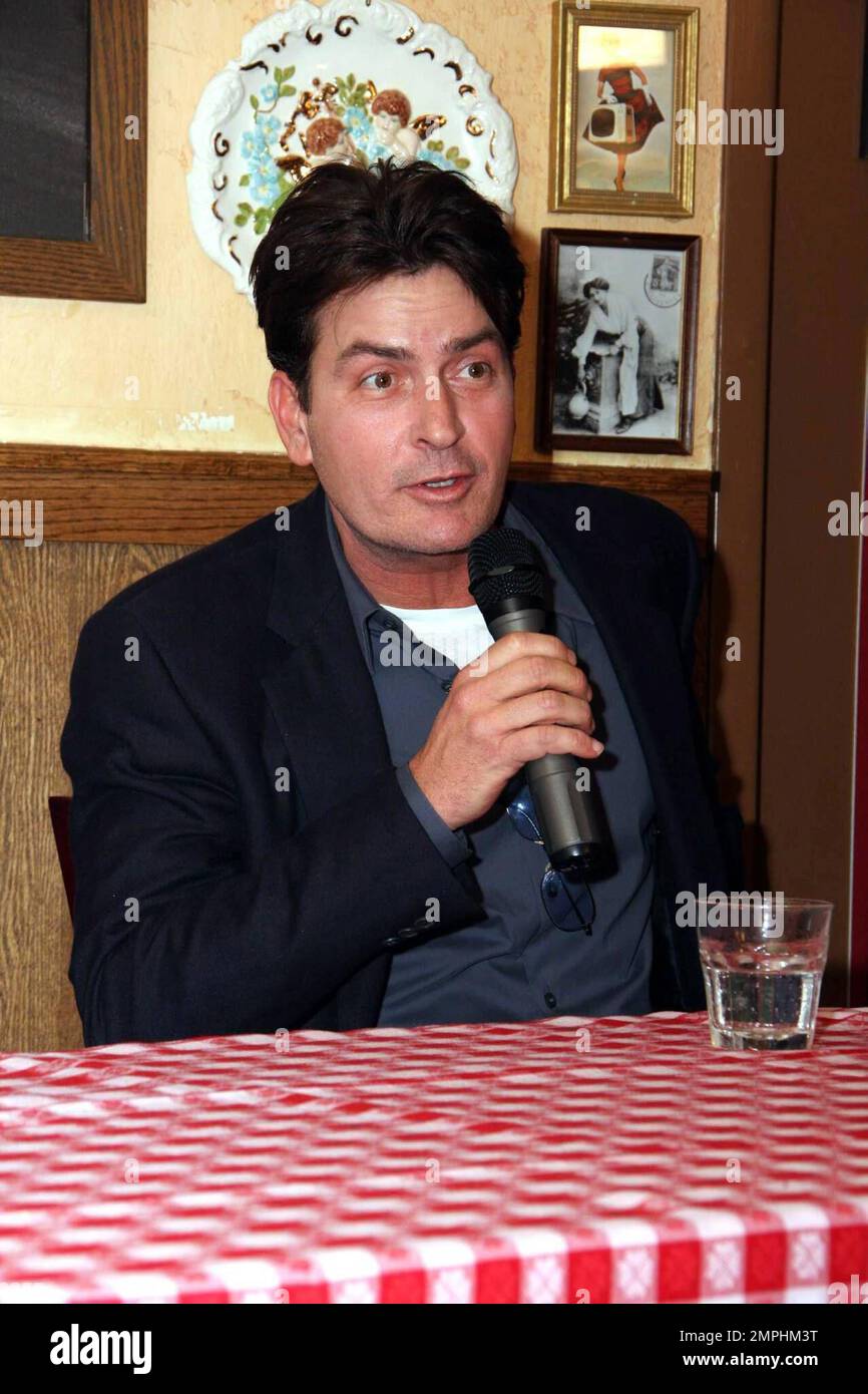 Charlie Sheen attends an event celebrating Planet Hollywood's purchase ...
