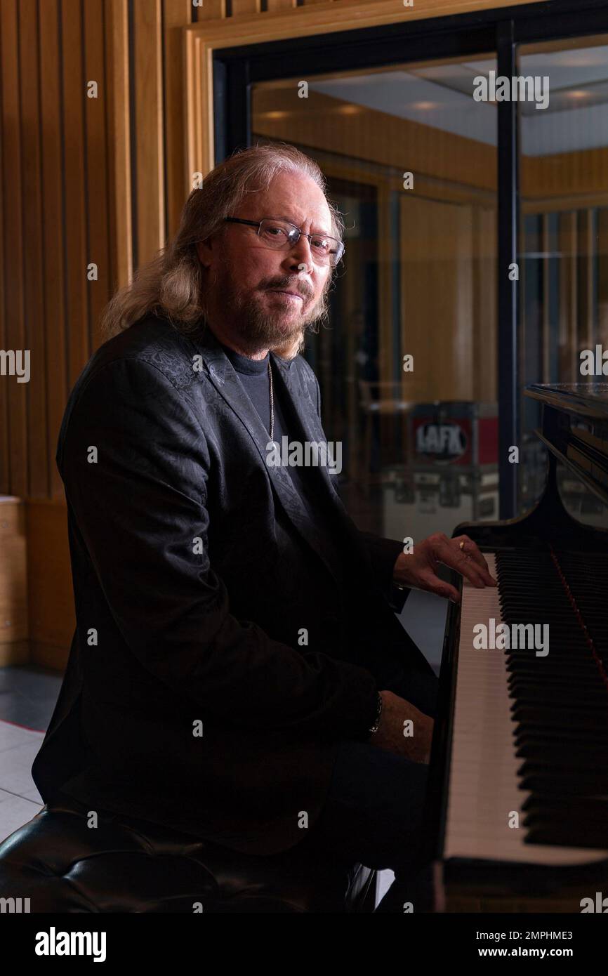 Barry Gibb poses for a portrait session at the Capitol Studios on ...