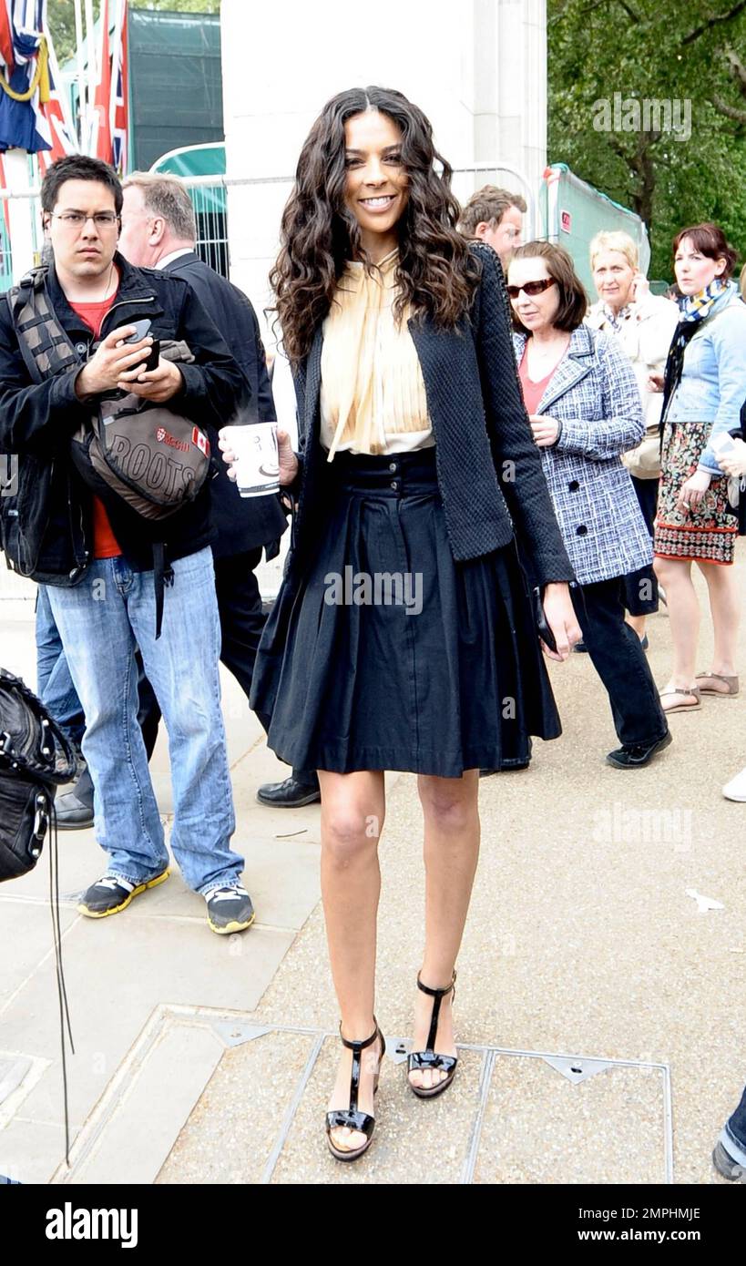 Terri Seymour at Buckingham Palace on the day before the royal wedding ...