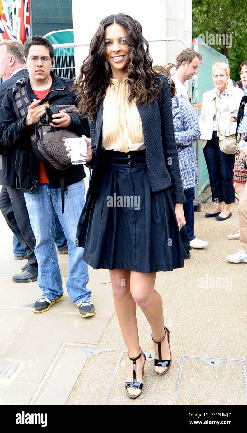 Terri Seymour at Buckingham Palace on the day before the royal wedding ...