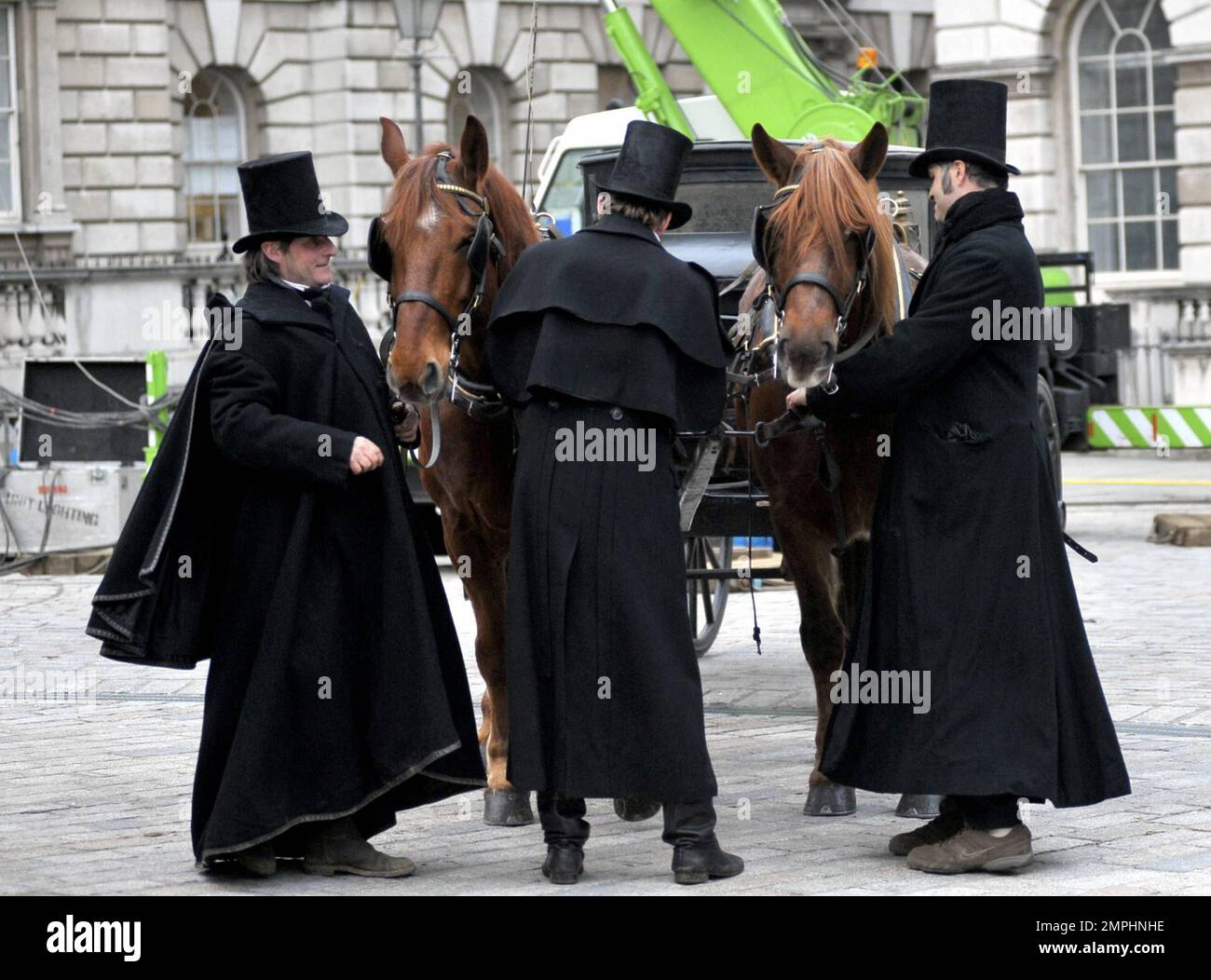 General views of the set of the new film "Burke and Hare" on location ...