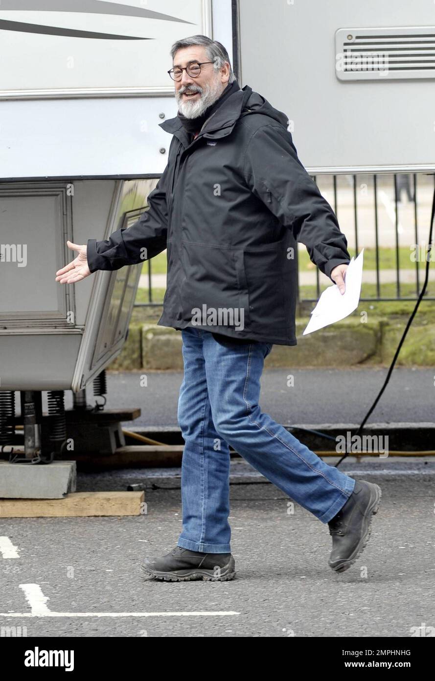 Director John Landis on the set of the new film "Burke and Hare" on ...
