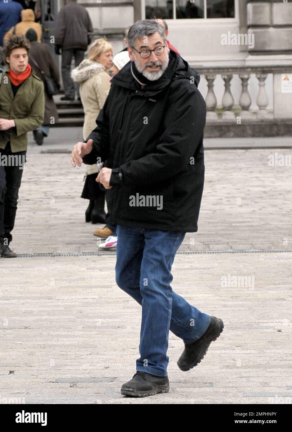 Director John Landis on the set of the new film "Burke and Hare" on ...