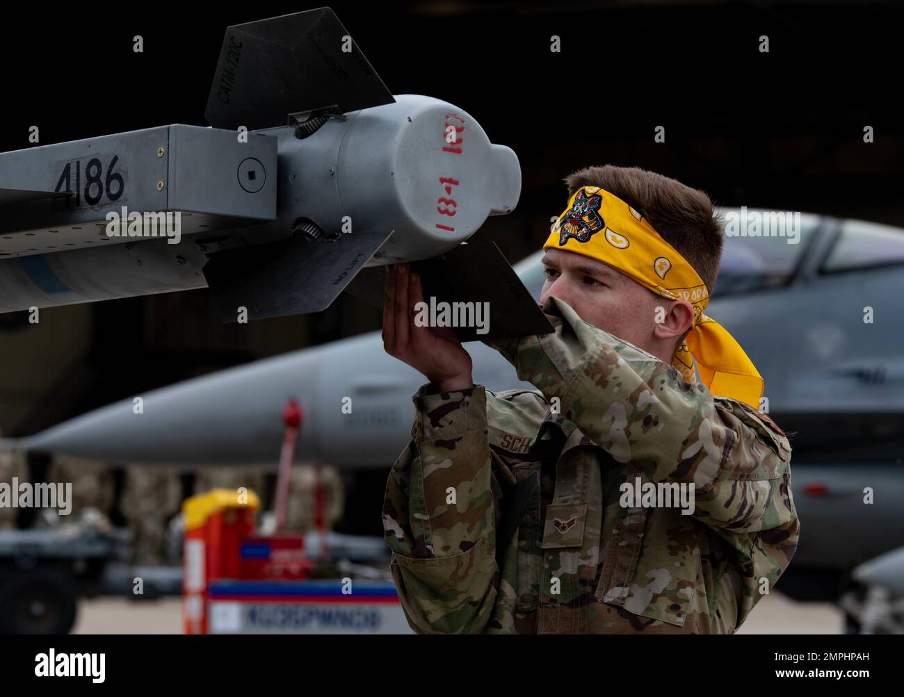 Airman 1st Class Kyle Schulze, 80th Fighter Generation Squadron weapons ...