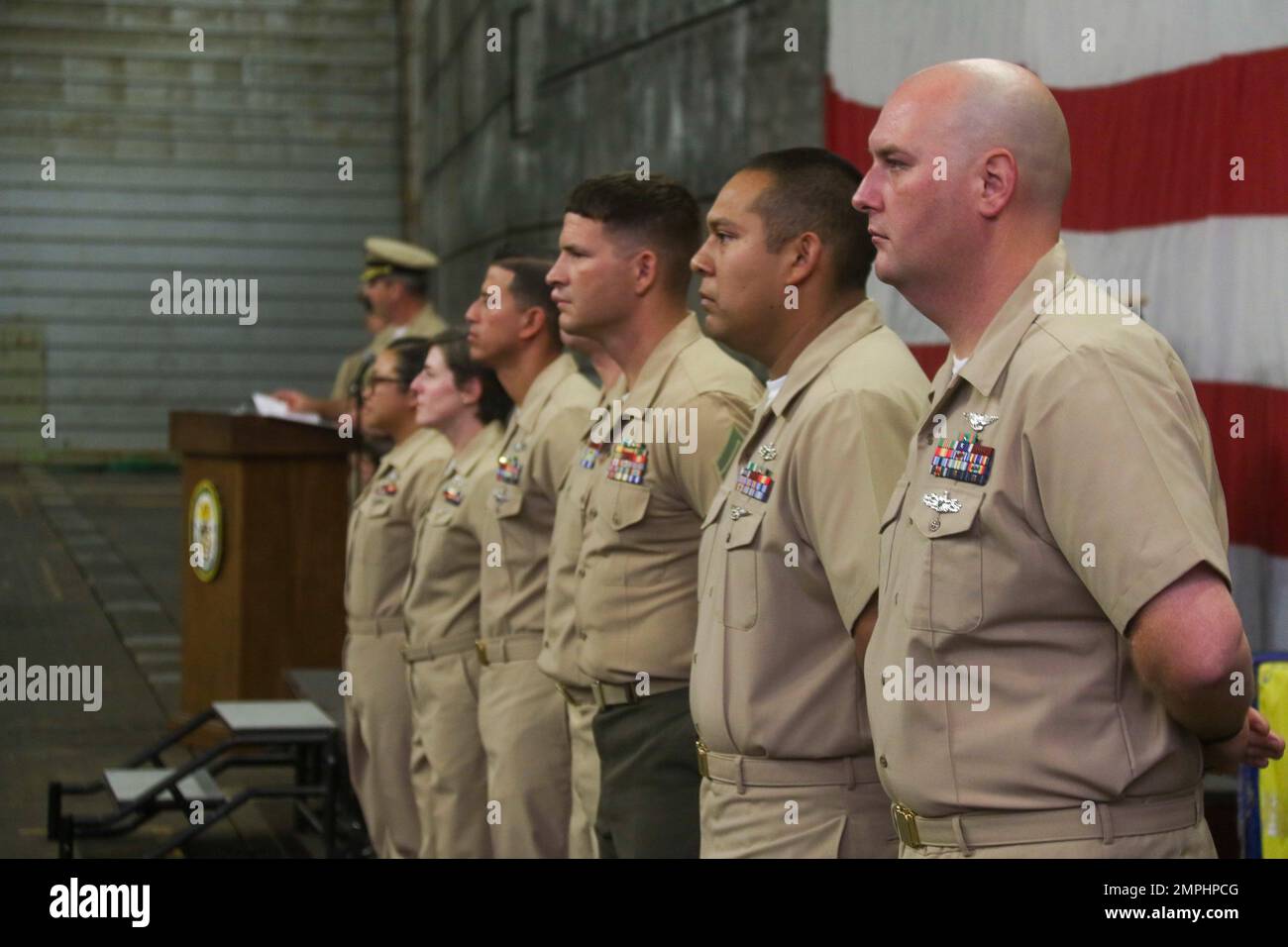 SAN DIEGO (Oct. 21, 2022) Newly selected chief petty officers stand at ...
