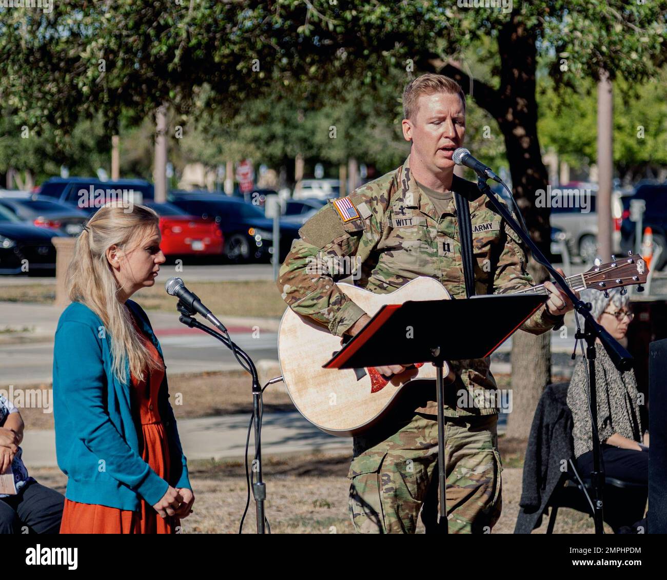 U.S. Army Chaplain (Capt.) Kody Witt and his wife Kathleen perform a ...
