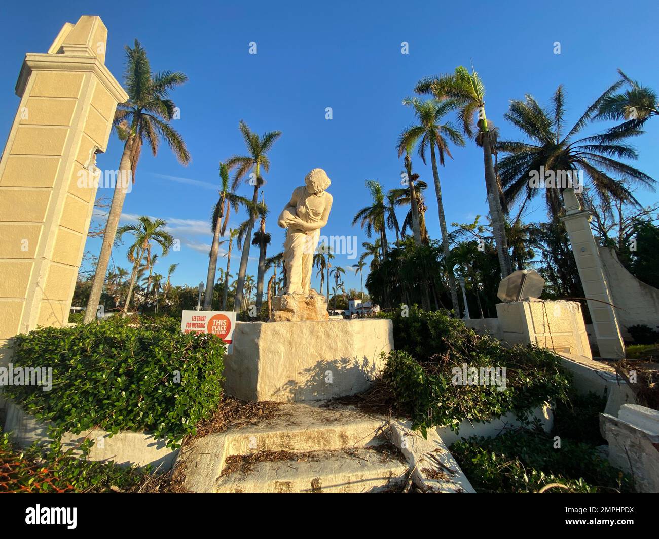 Fort Myers, FL, USA--10/21/2022--The Spirit of Fort Myers, a statue ...