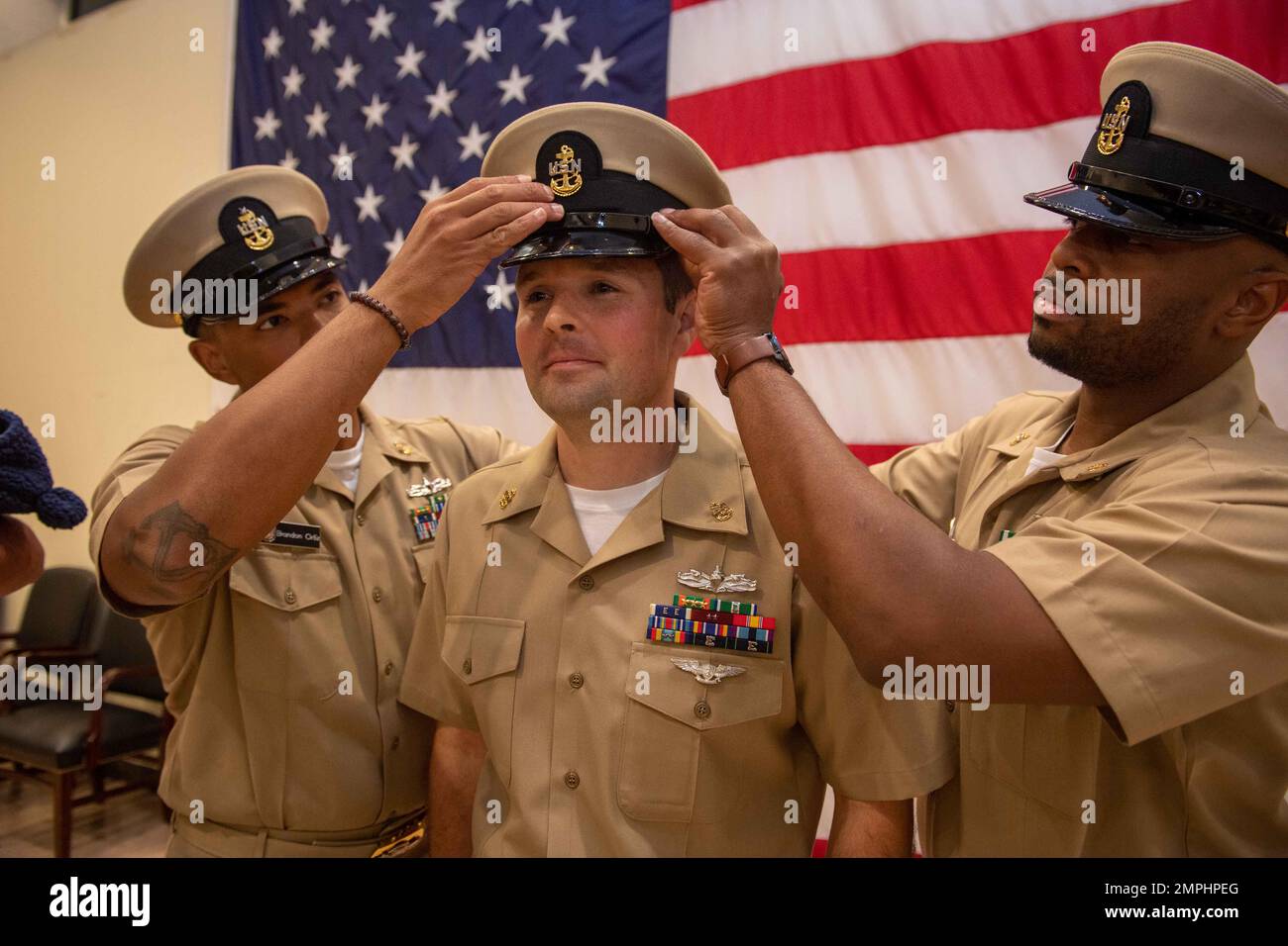 NAVAL STATION NORFOLK (Oct. 21, 2022) Mentors cover Chief Quartermaster ...