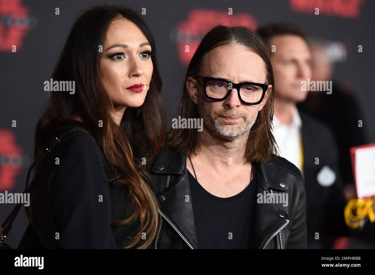 Thom Yorke and Dajana Roncione arrive at the Los Angeles premiere of ...