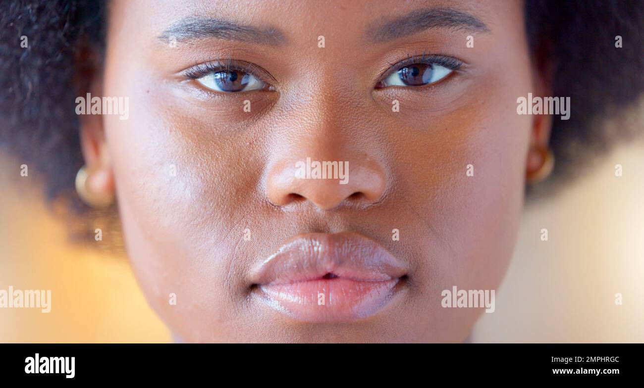 Face of strong and empowered female staying woke about oppression ...