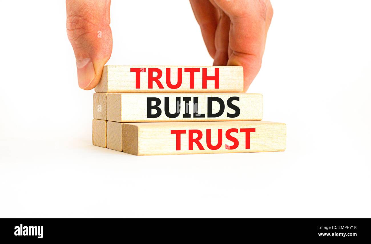 Truth builds trust symbol. Concept words Truth builds trust on wooden ...