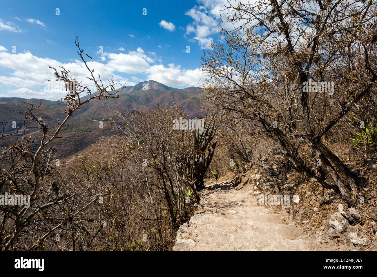 Beautiful landscape of San Lorenzo Albarradas mountains in Hierve el ...