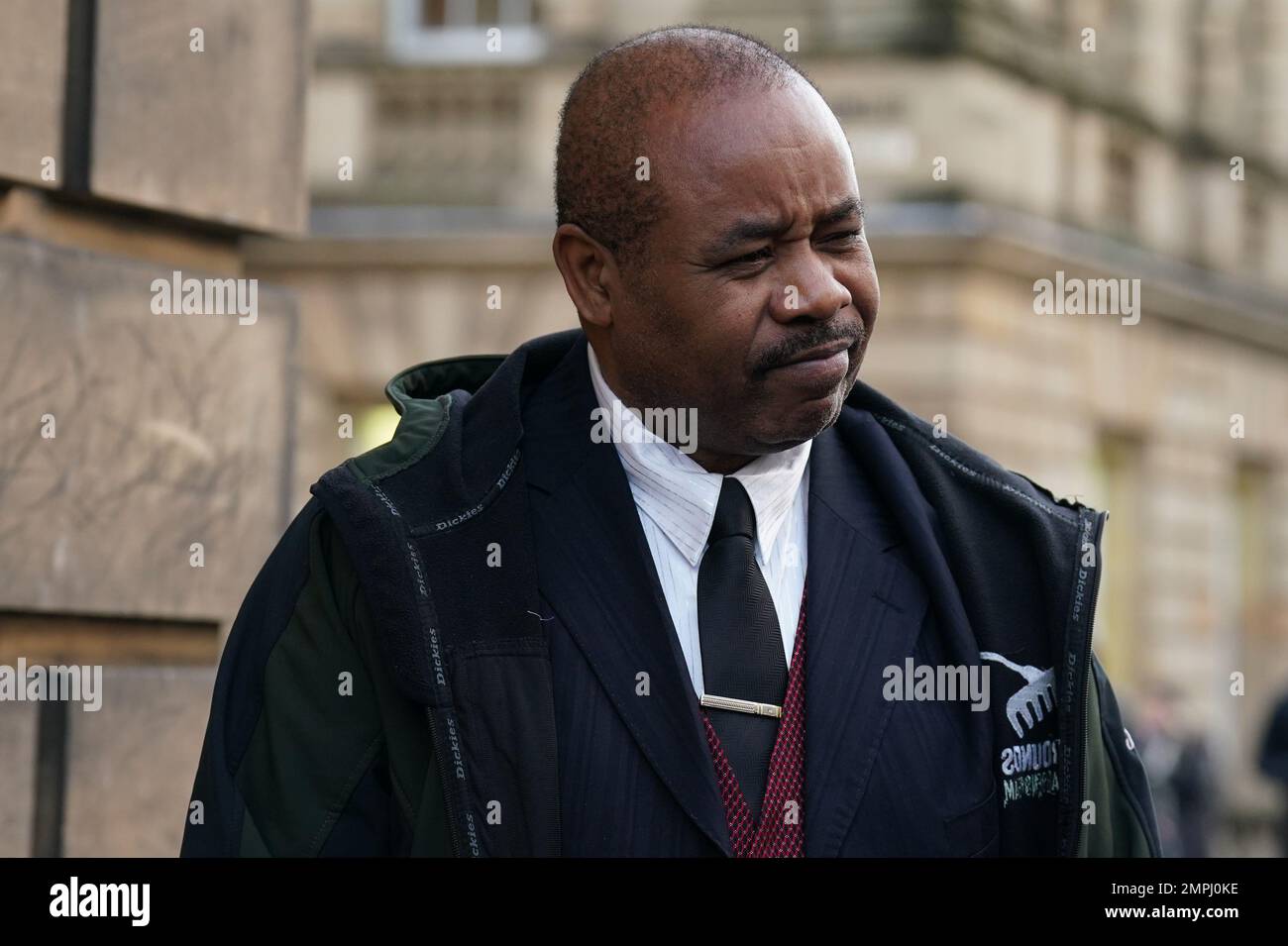Witness Lexington Burke outside Edinburgh High Court for the trial of ...