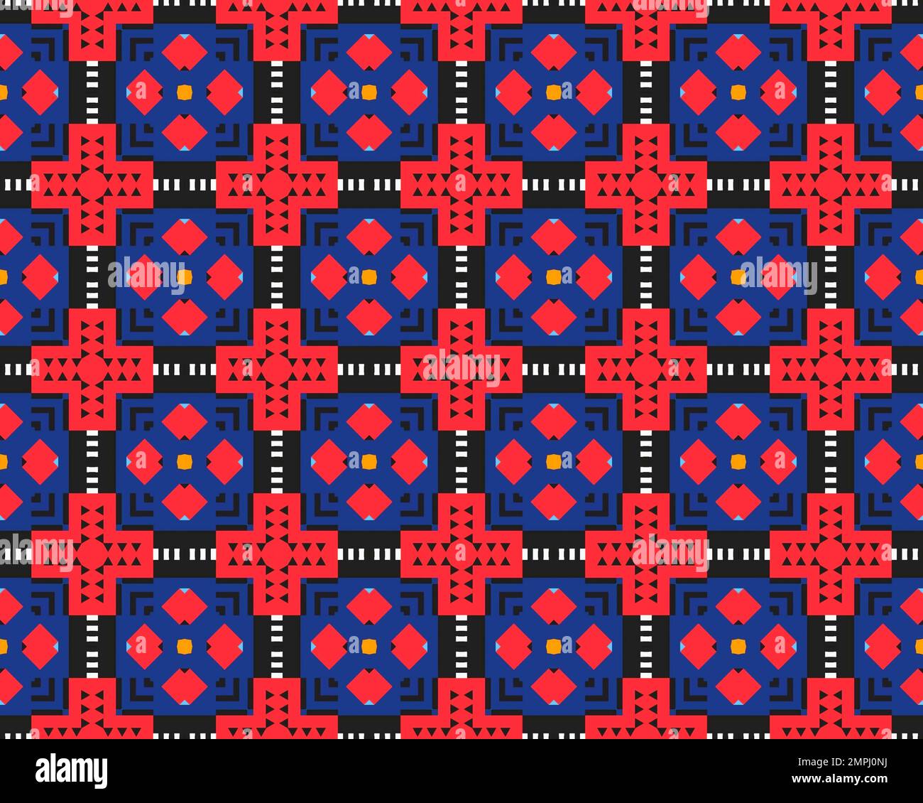 Oriental Ethnic Geometric Seamless Tile Pattern Made With Various Traditional Elements Style