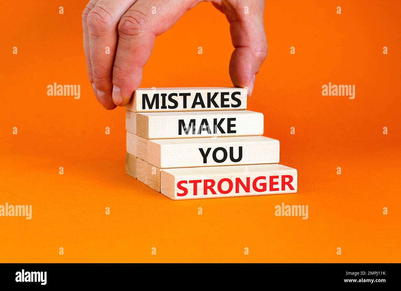 Mistake make stronger symbol. Concept words Mistakes make you stronger ...