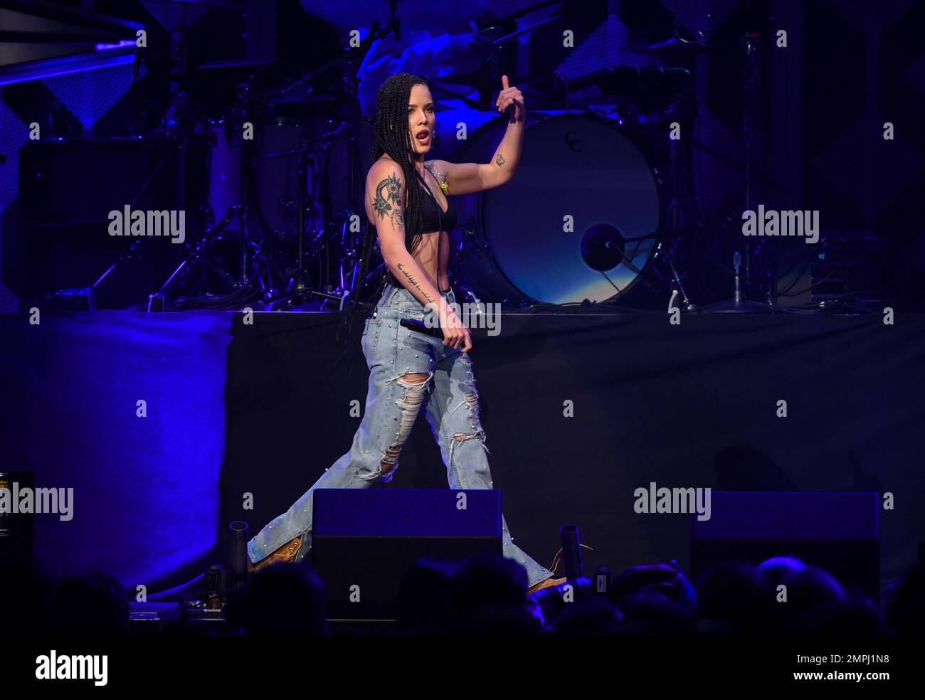 Singer Halsey performs at Z100's iHeartRadio Jingle Ball at Madison ...