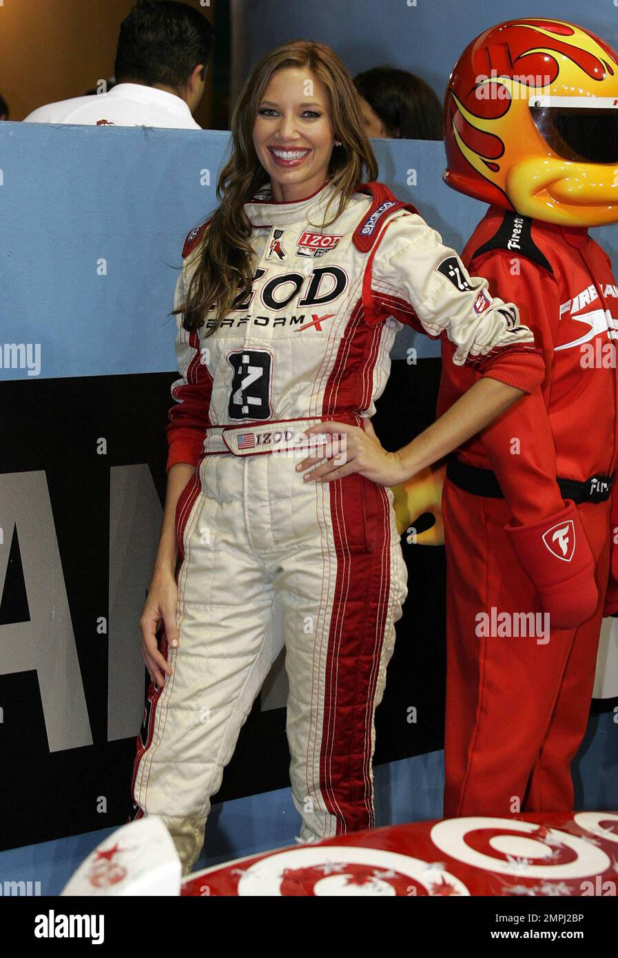 Ex-Playboy Playmate and IZOD girl Cameron Haven waits in victory lane ...